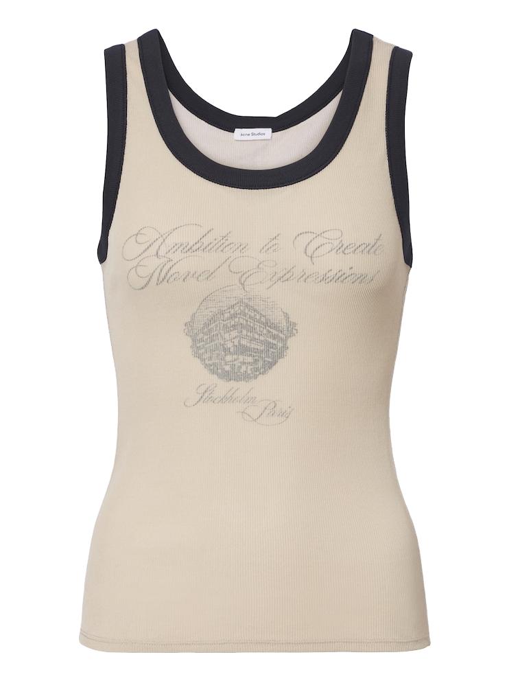 ACNE STUDIOS Acne Studios Printed Ribbed-Knit Tank Top