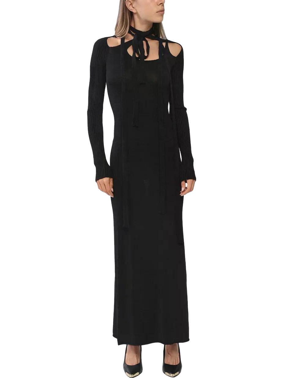 Y/PROJECT Y/Project Tie-Neck Cut-Out Maxi Dress