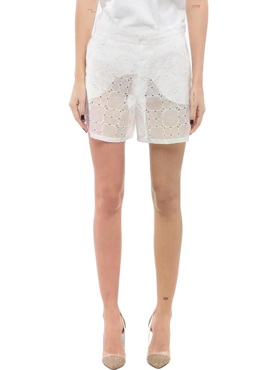 PINKO Pinko Sleeveless Cotton Top with Lace Inserts
