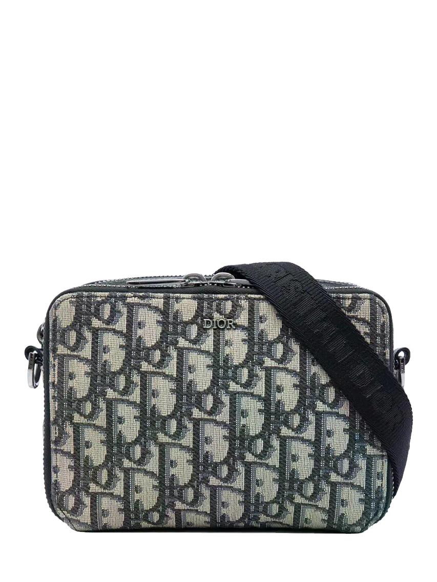 DIOR Christian Dior Oblique Canvas Zipped Pouch With Strap Crossbody Bag