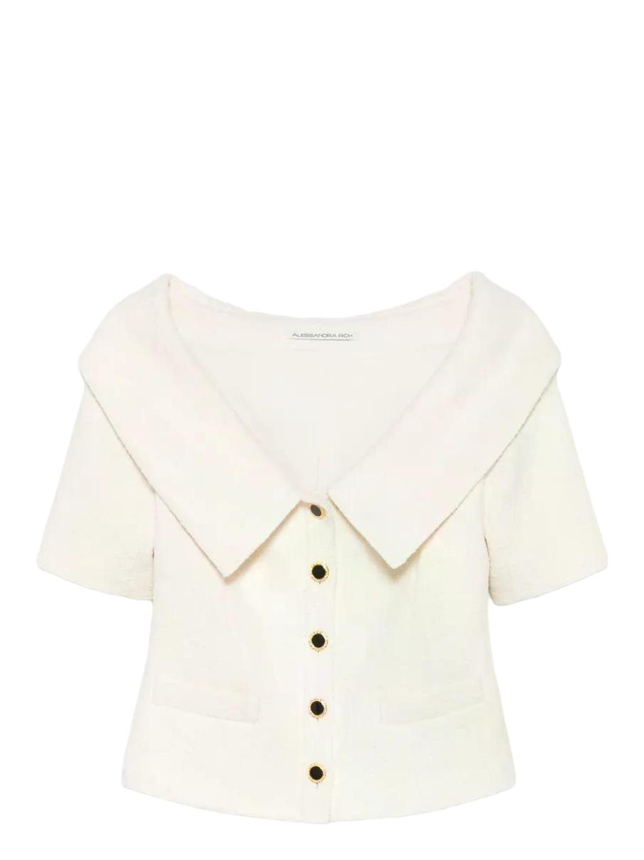 ALESSANDRA RICH Alessandra Rich Off-Shoulder Bouclé Jacket