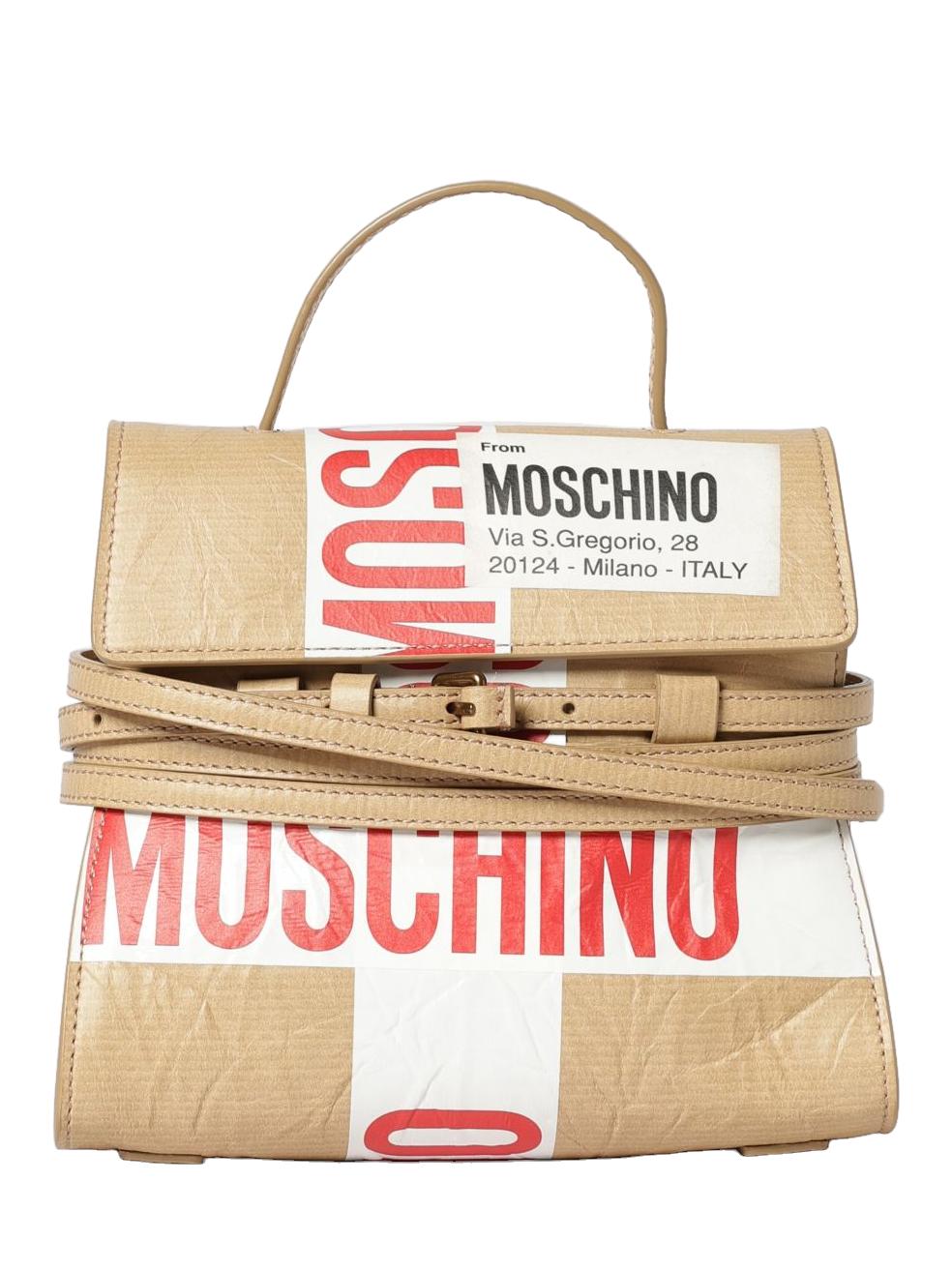 MOSCHINO Moschino Raffia Mini Bag with Embossed Logo