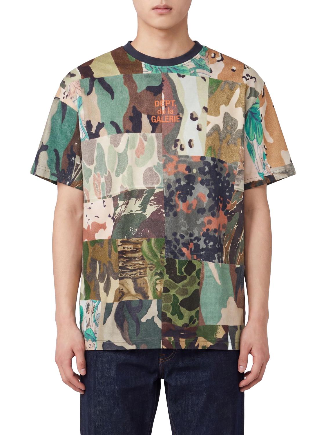 GALLERY DEPT. patchwork cotton t-shirt with contrast logo print