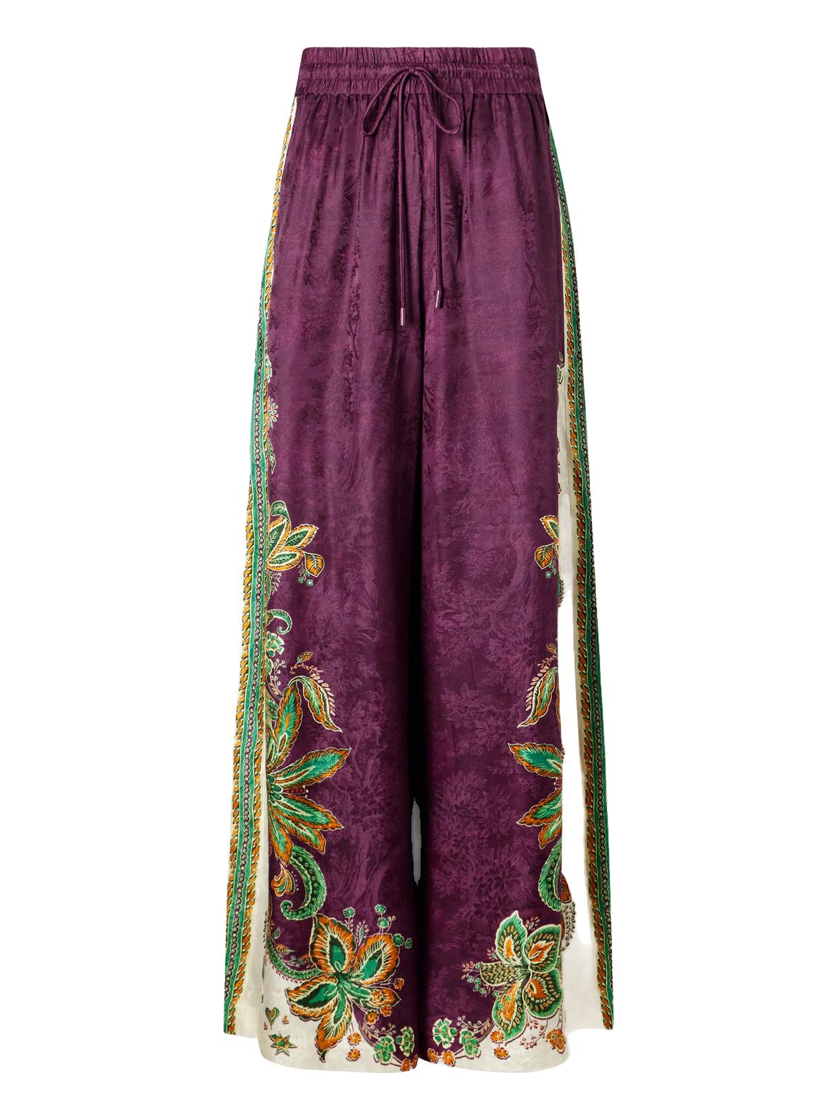ALEMAIS ALÉMAIS 'Ruthie' Printed Satin-Jacquard Wide-Leg Pants