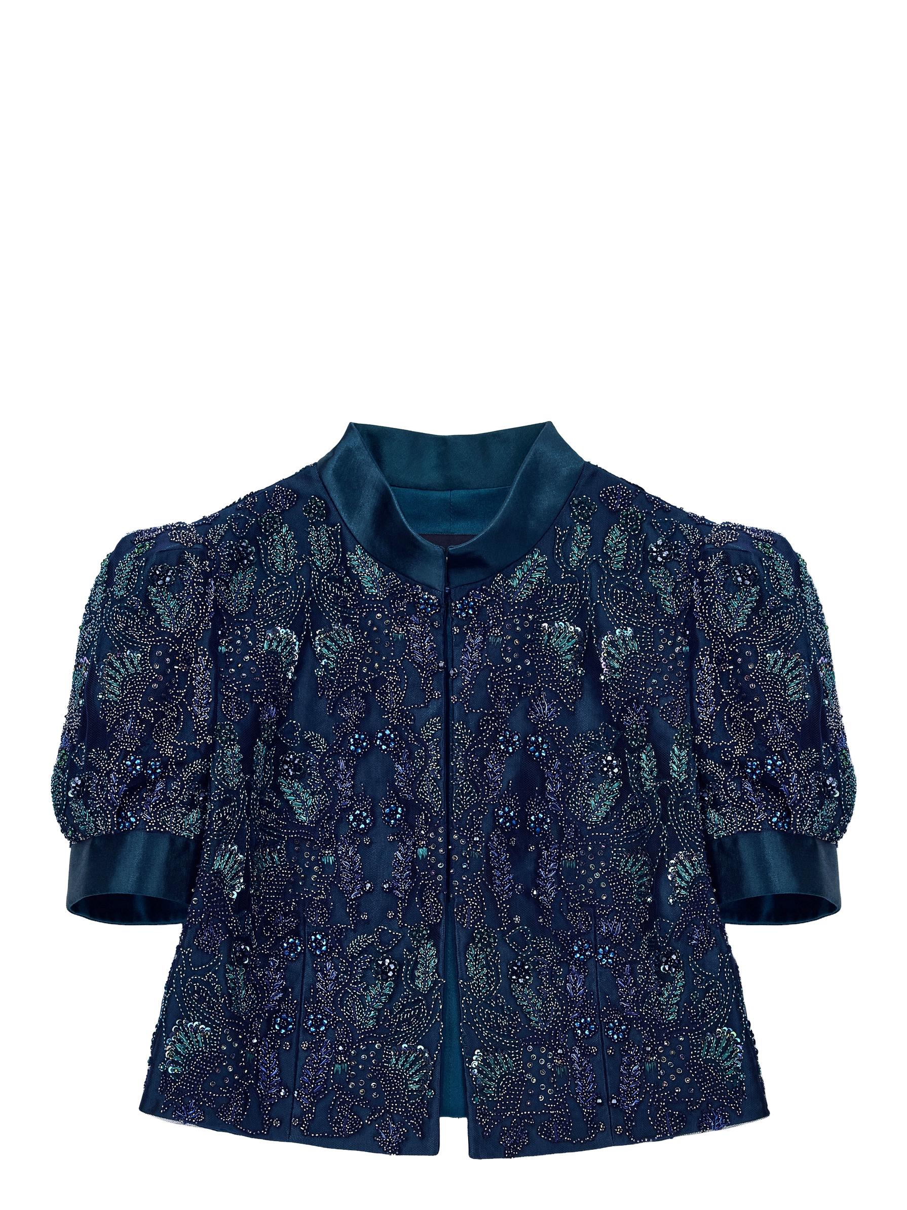 GIORGIO ARMANI Giorgio Armani Silk and Linen Jacket with Elaborate Embroidery