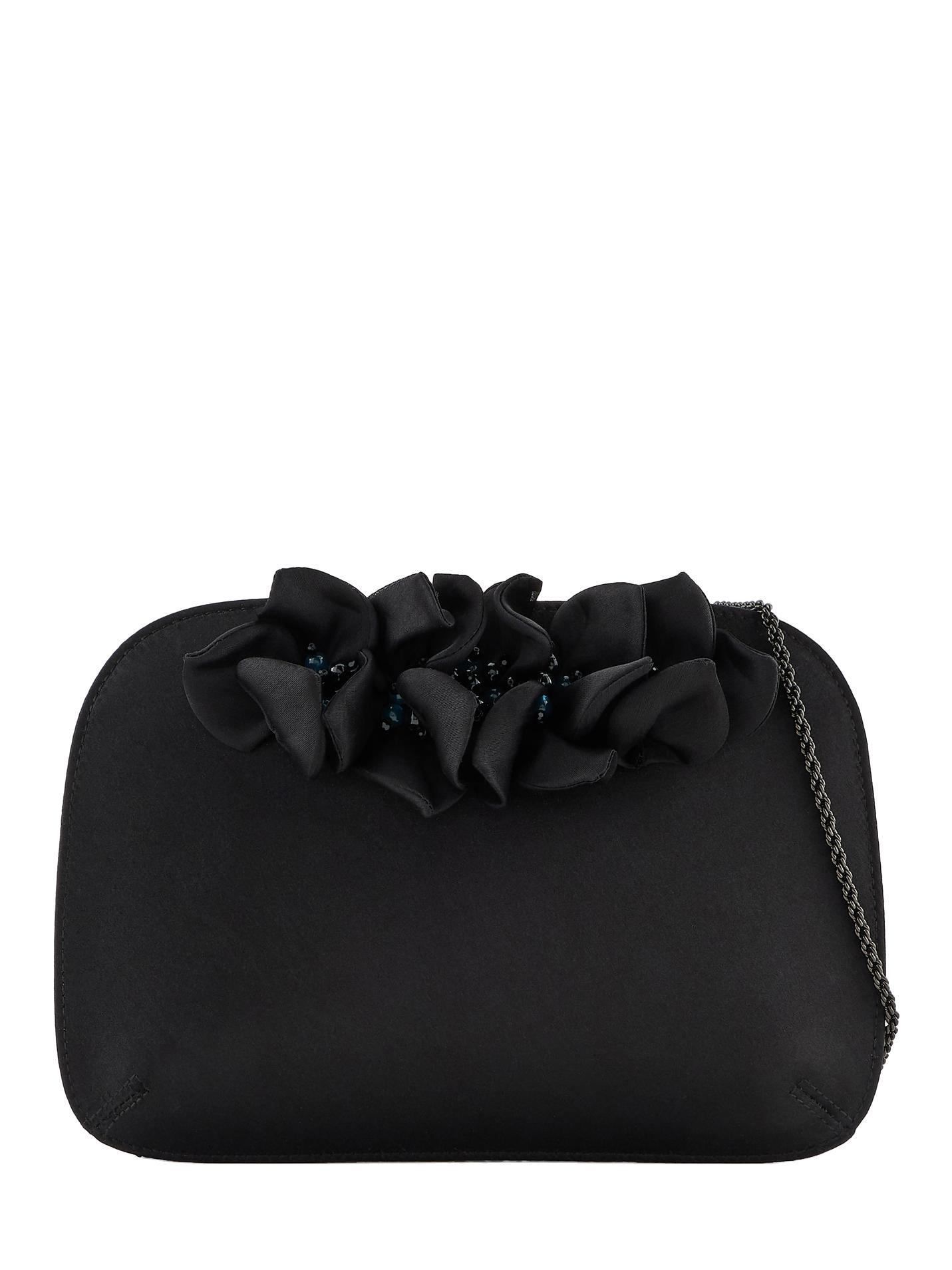 GIORGIO ARMANI La Prima Satin Clutch Bag with Applied Flowers