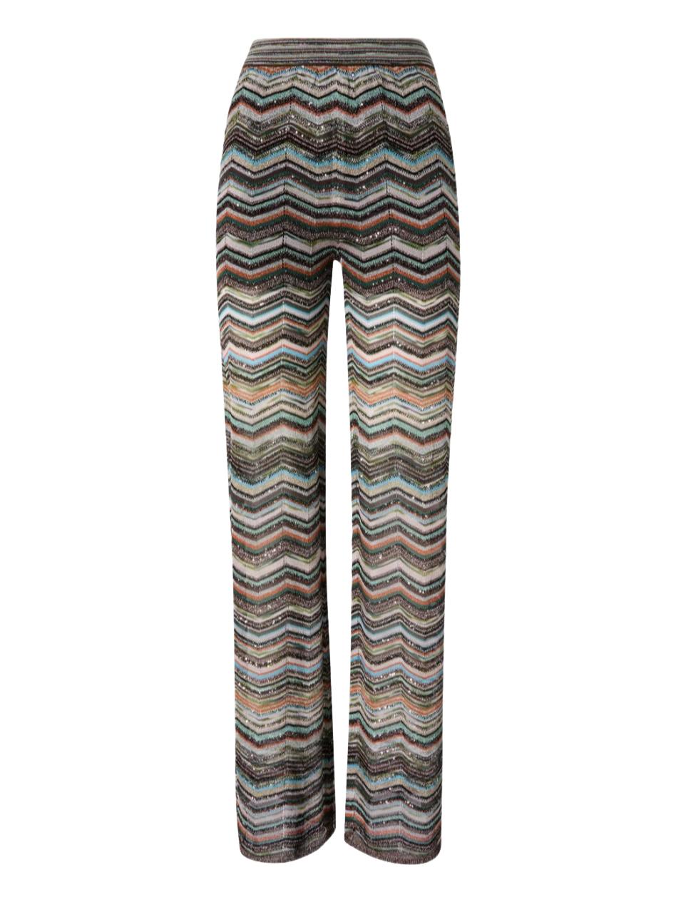 MISSONI Missoni Metallic Zigzag Knitted Palazzo Trousers