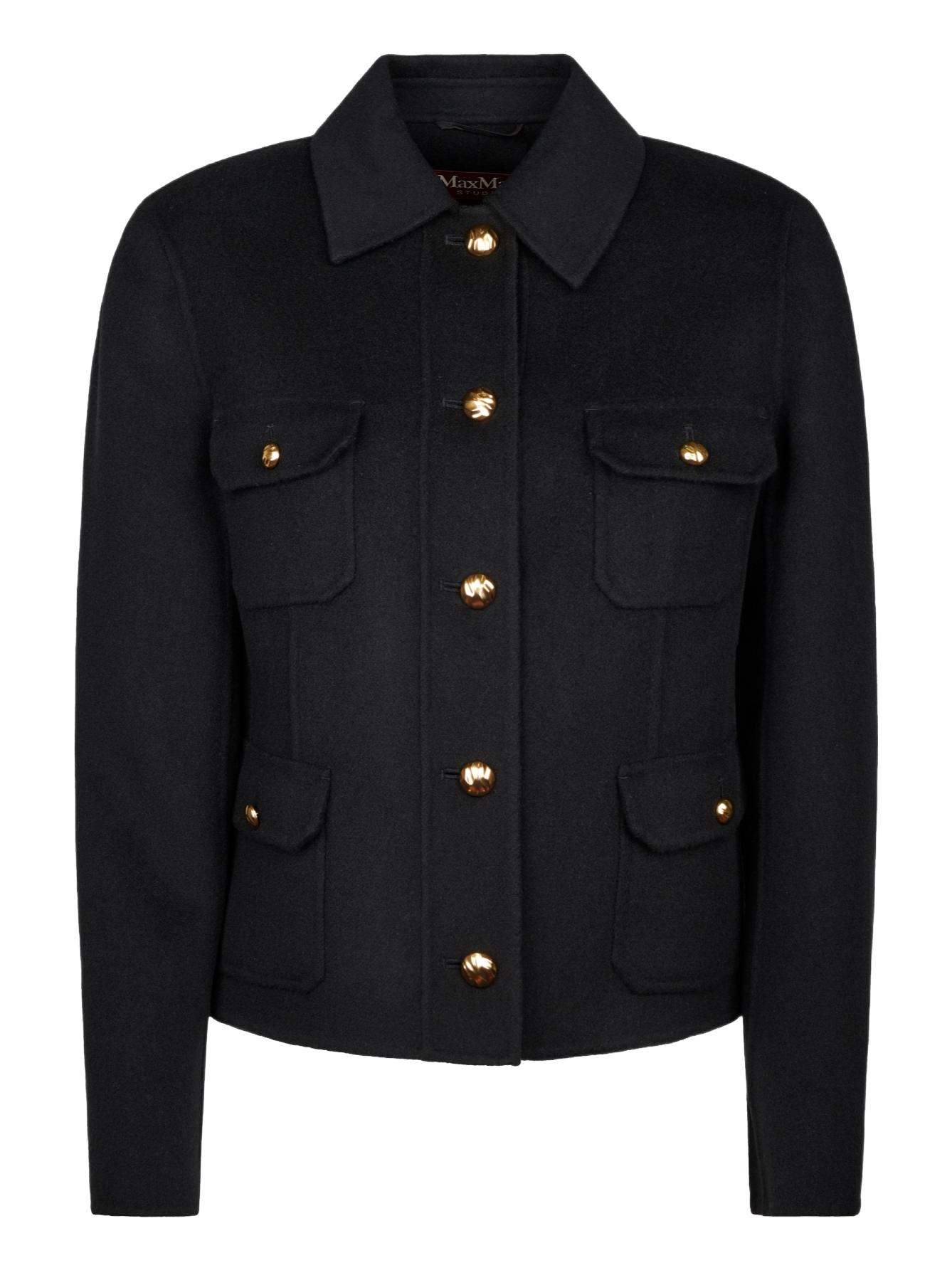 MAX MARA Max Mara Studio Regular Fit Varsity Jacket with Button Closure and Pocket Detailing