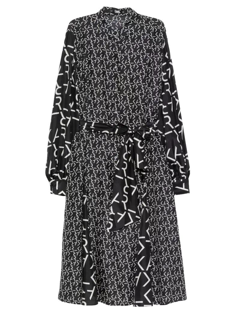 KARL LAGERFELD Karl Lagerfeld Logo Print Midi Dress
