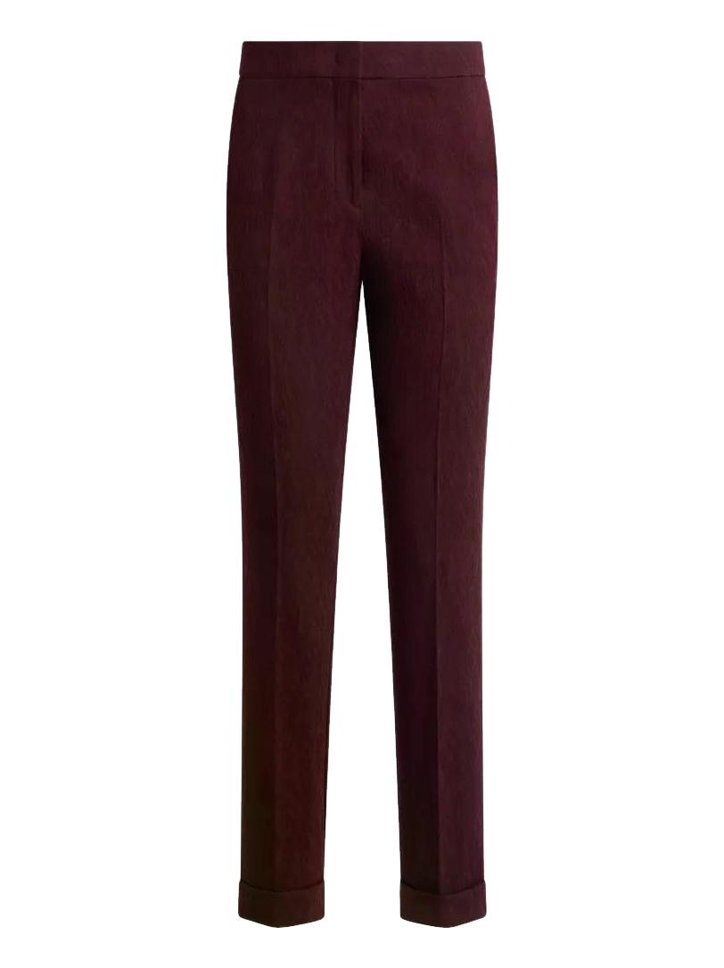 ETRO Etro Cropped Wool Jacquard Trousers with Medallion Motif