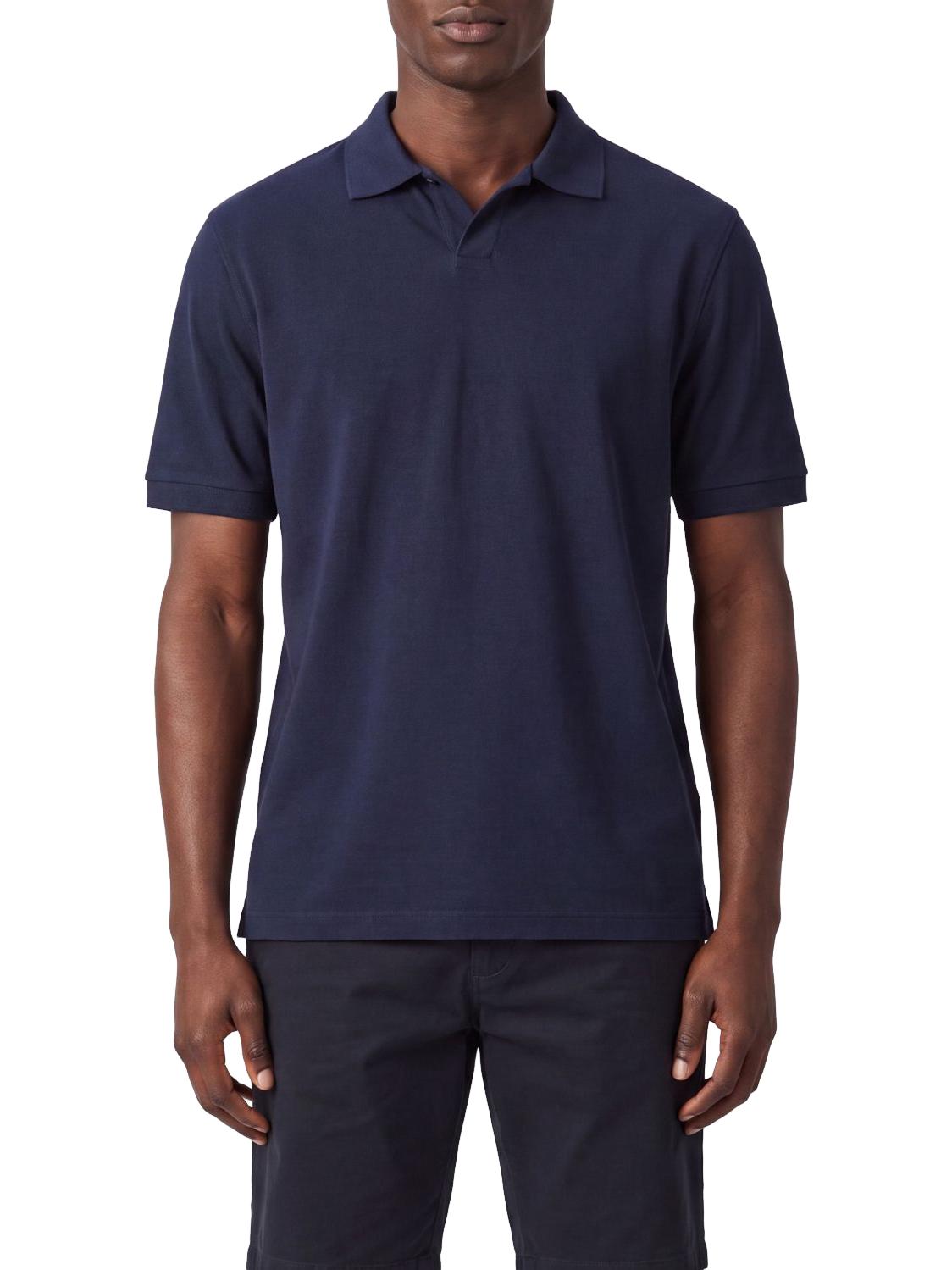 HERNO short-sleeved polo shirt in cotton with classic collar and v-neck