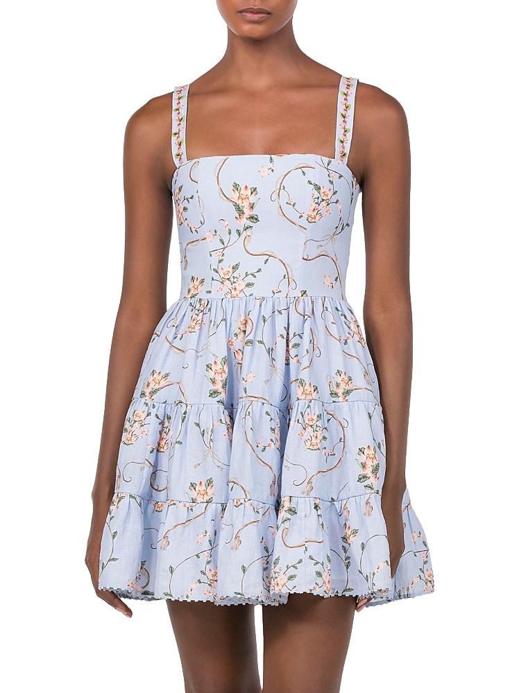 AGUA BENDITA Agua By Agua Bendita Linen Printed Dress
