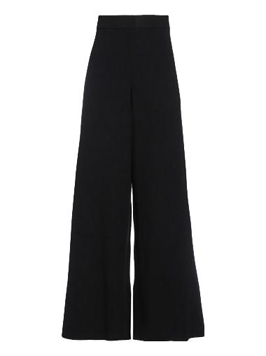 BALLANTYNE BALLANTYNE Black Wool Wide-Leg Knit Pants