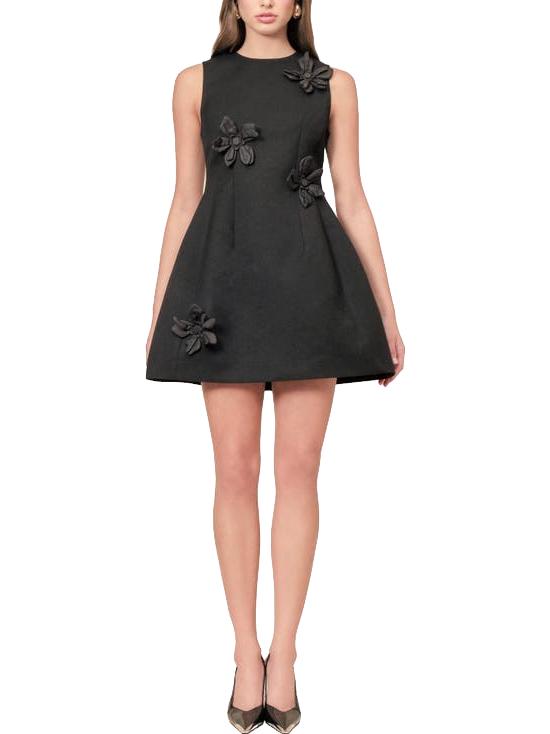 MAUDE CLUB MAUDE CLUB Loretta Floral Appliqué Sleeveless Mini Dress