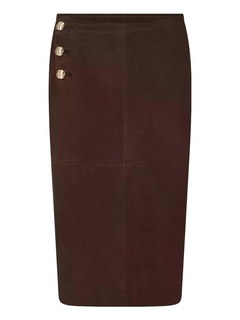LIU JO LIU JO Suede Midi Skirt with Button Detail