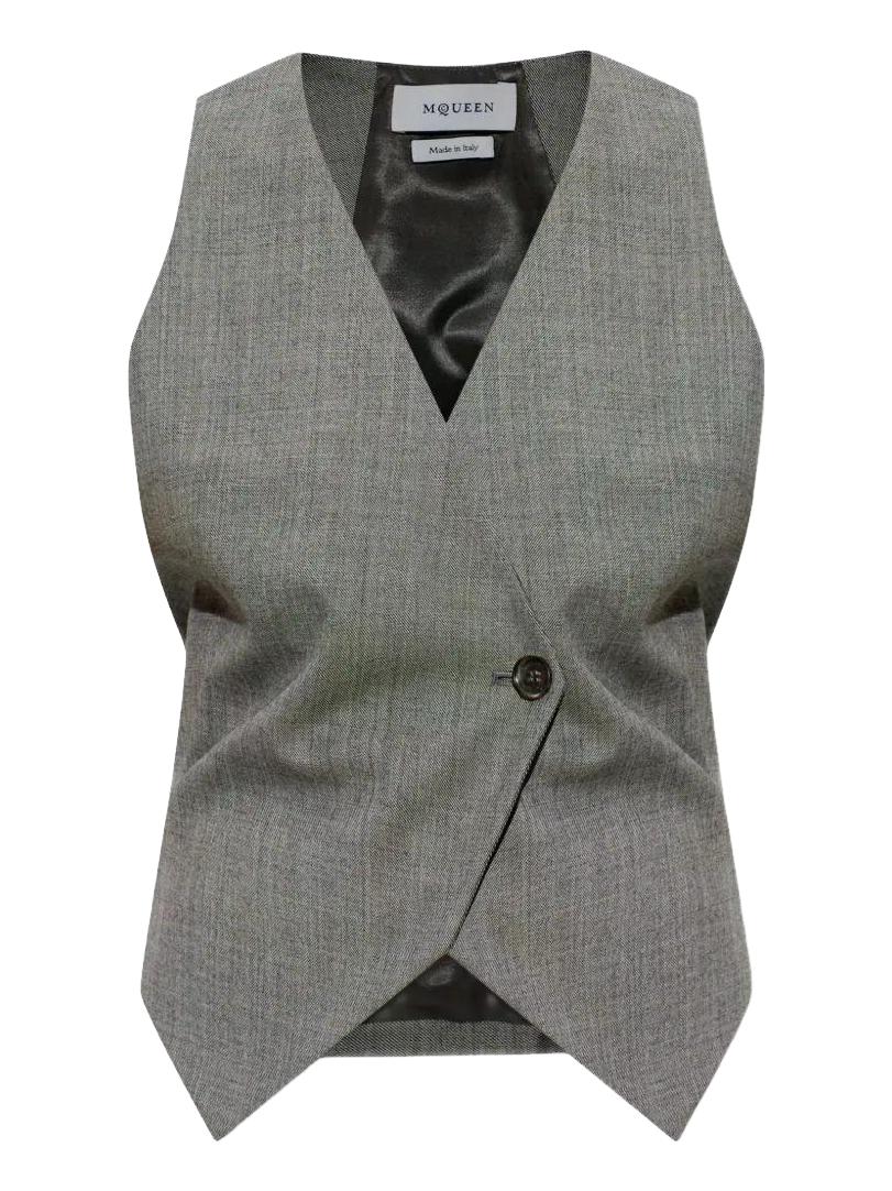 ALEXANDER MCQUEEN Alexander McQueen Lace-Up Asymmetric Hem Vest