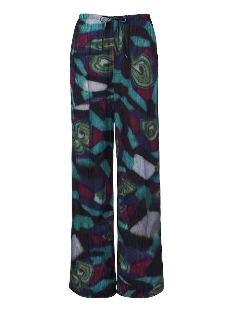 DRIES VAN NOTEN Dries Van Noten Printed Moiré Wide-Leg Pants