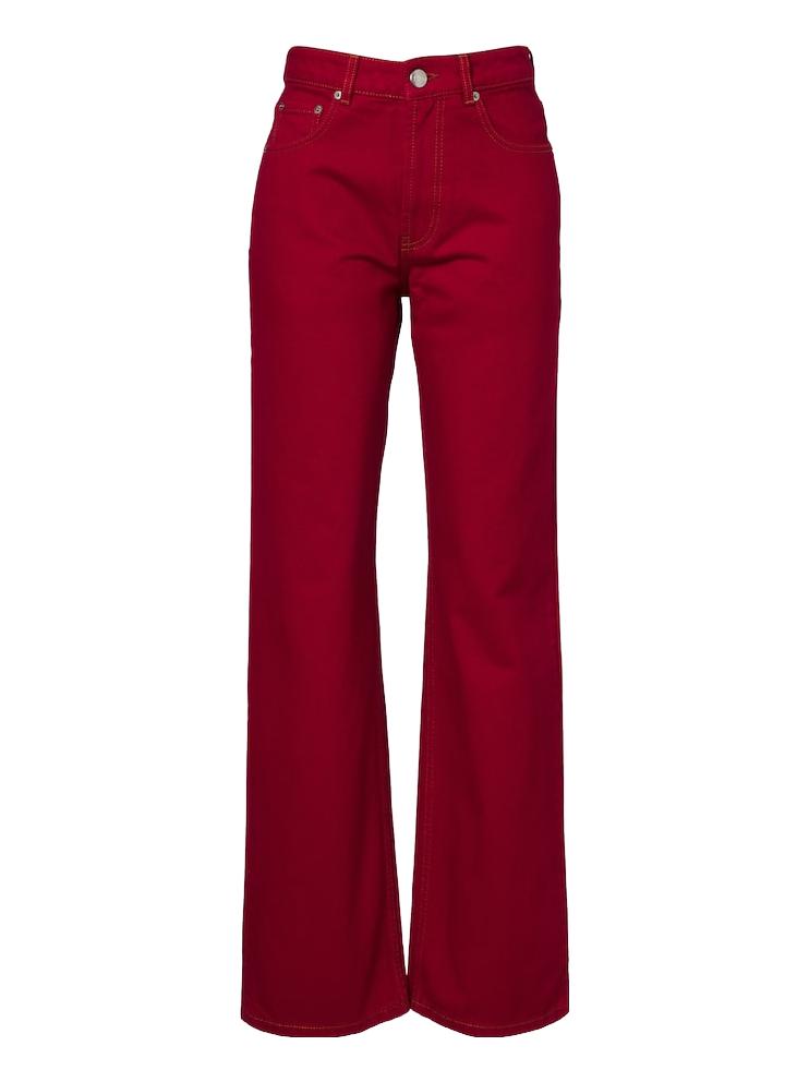 AMI Ami Paris Wide-Leg Jeans in Rouge Rubis