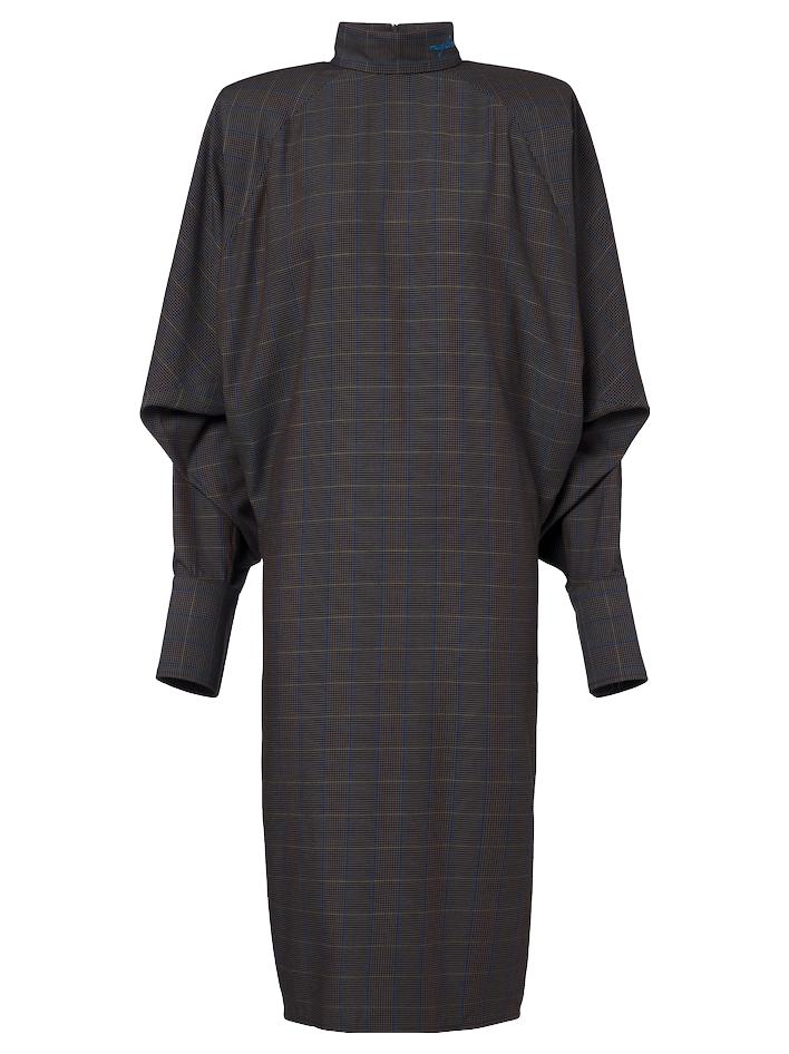 MUGLER Mugler Checked Draped Midi Dress