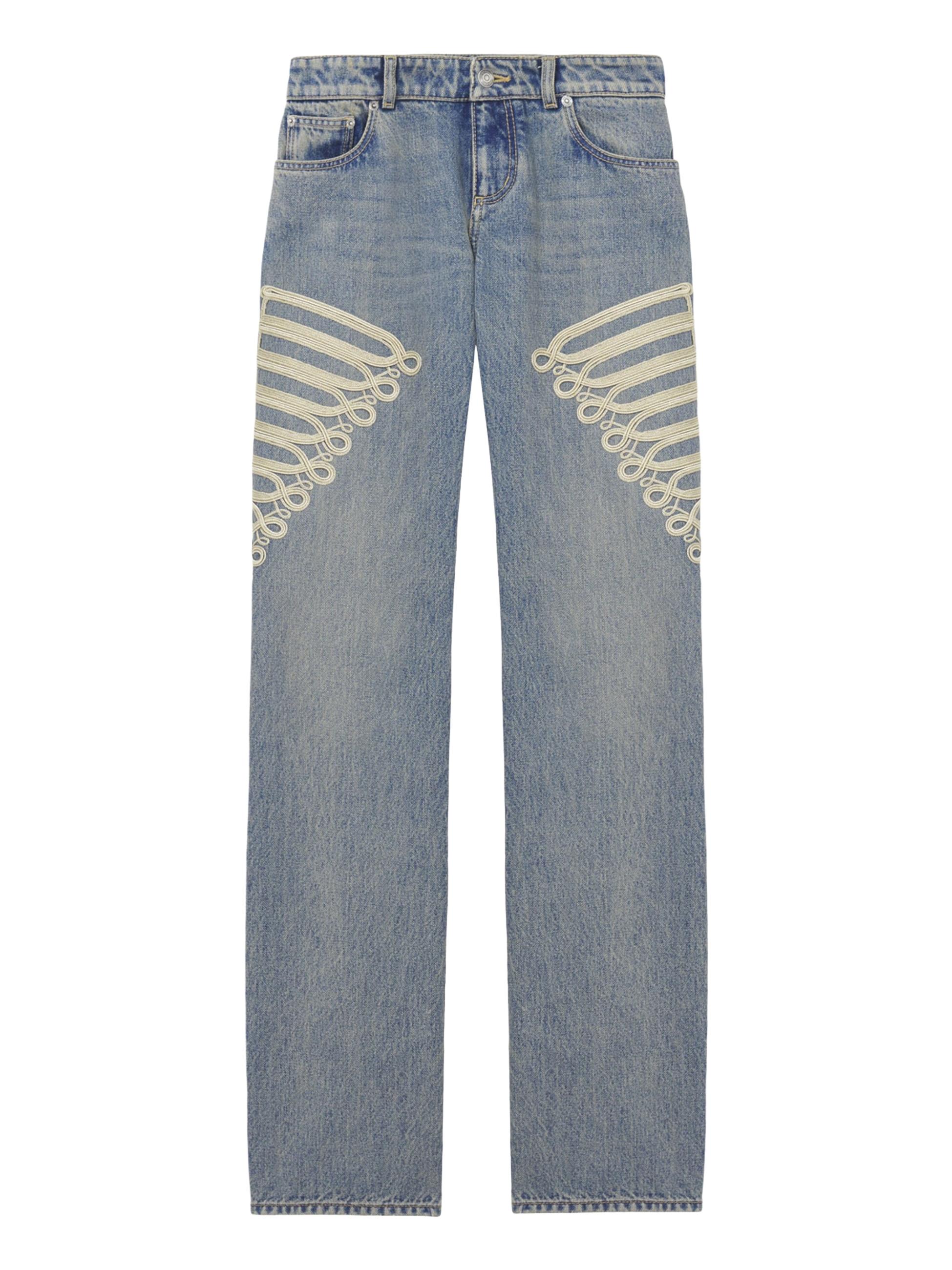 ALEXANDER MCQUEEN McQueen Metallic Frogging Straight Jeans