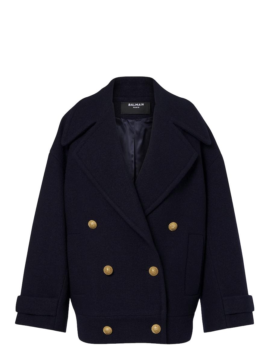 BALMAIN Balmain Oversized Virgin Wool Peacoat