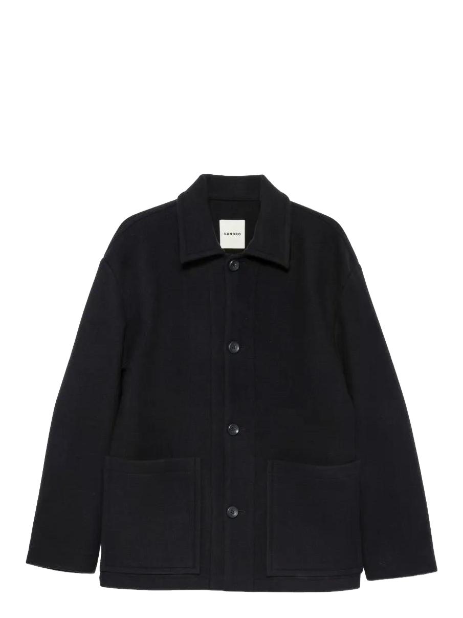 SANDRO SANDRO Wing-Collar Textured Jacket