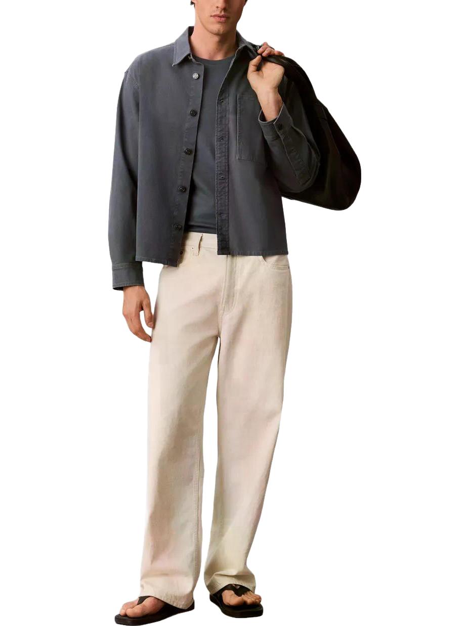CALVIN KLEIN logo-patch button-up jacket