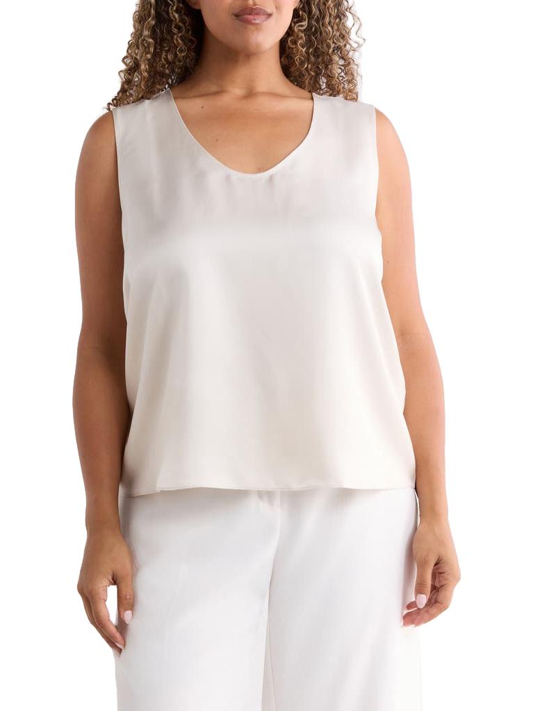 EILEEN FISHER Eileen Fisher Scoop Neck Silk Tank
