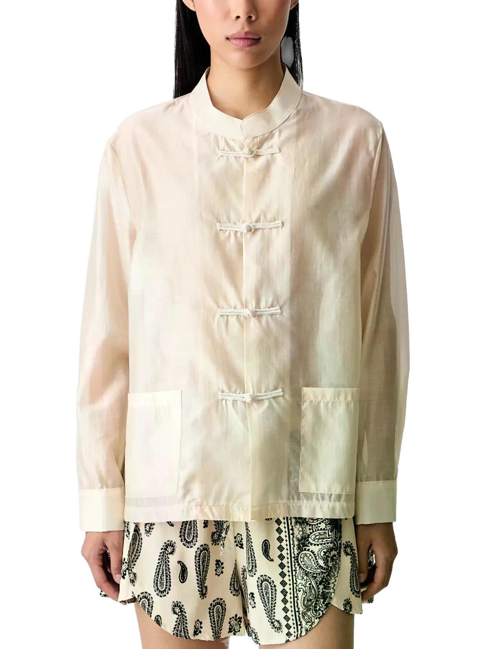 VICOLO VICOLO Frog Fastening Band Collar Shirt