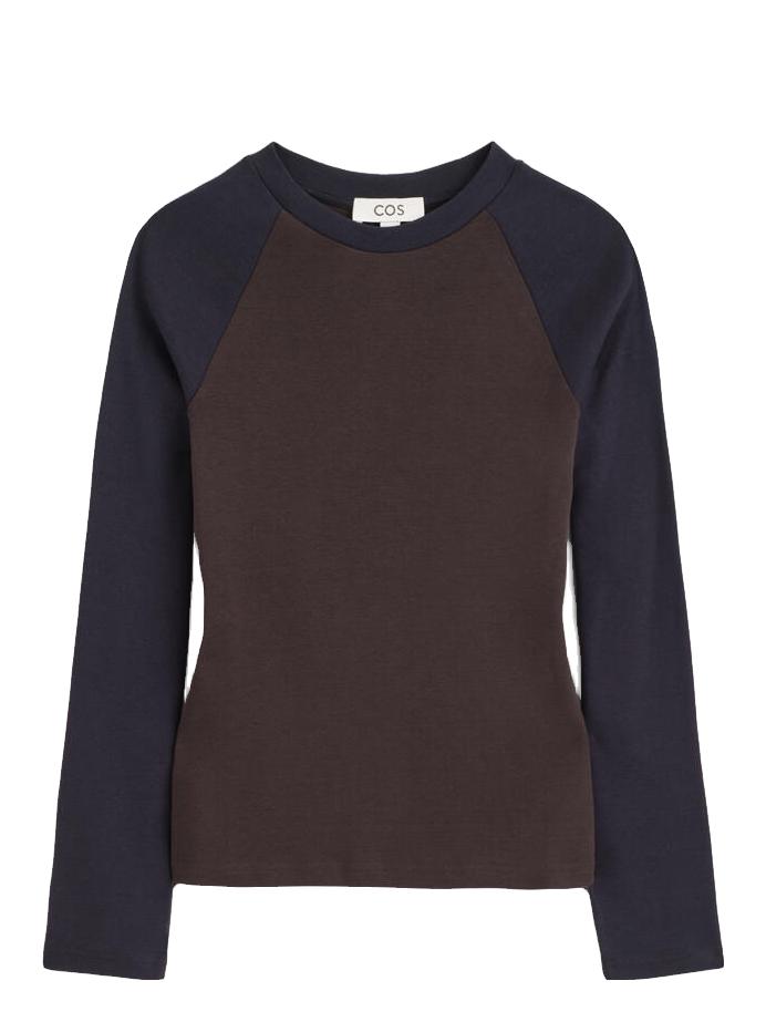 COS COS Long Sleeve Cotton Raglan T-Shirt