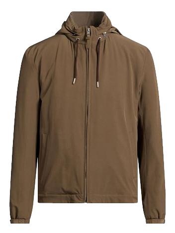 SANDRO SANDRO Khaki Polyamide and Elastane Hooded Jacket