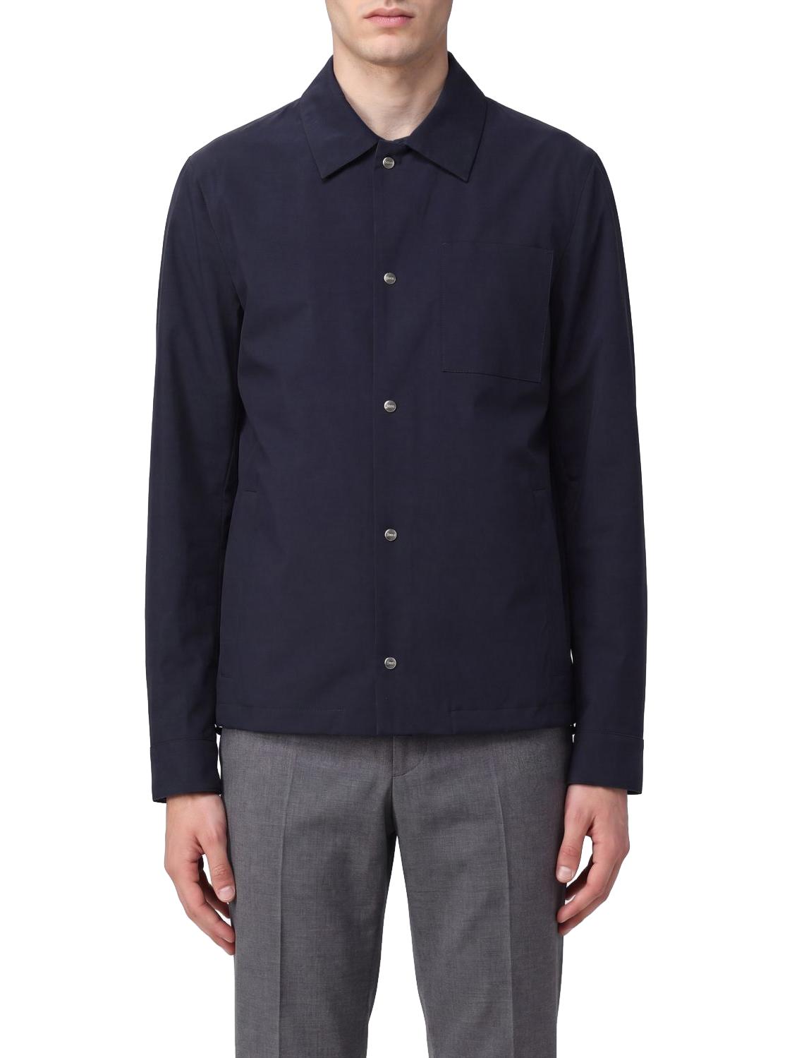 HERNO Herno Technical Fabric Shirt Jacket with Classic Collar and Contrast Logo
