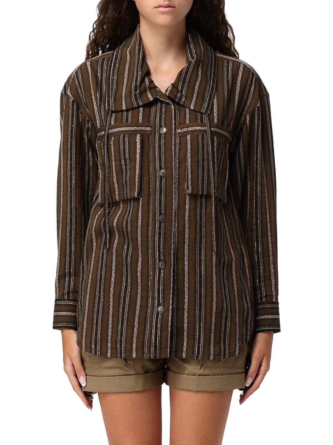 ISABEL MARANT ÉTOILE Isabel Marant Striped Cropped Jacket in Cotton and Lurex