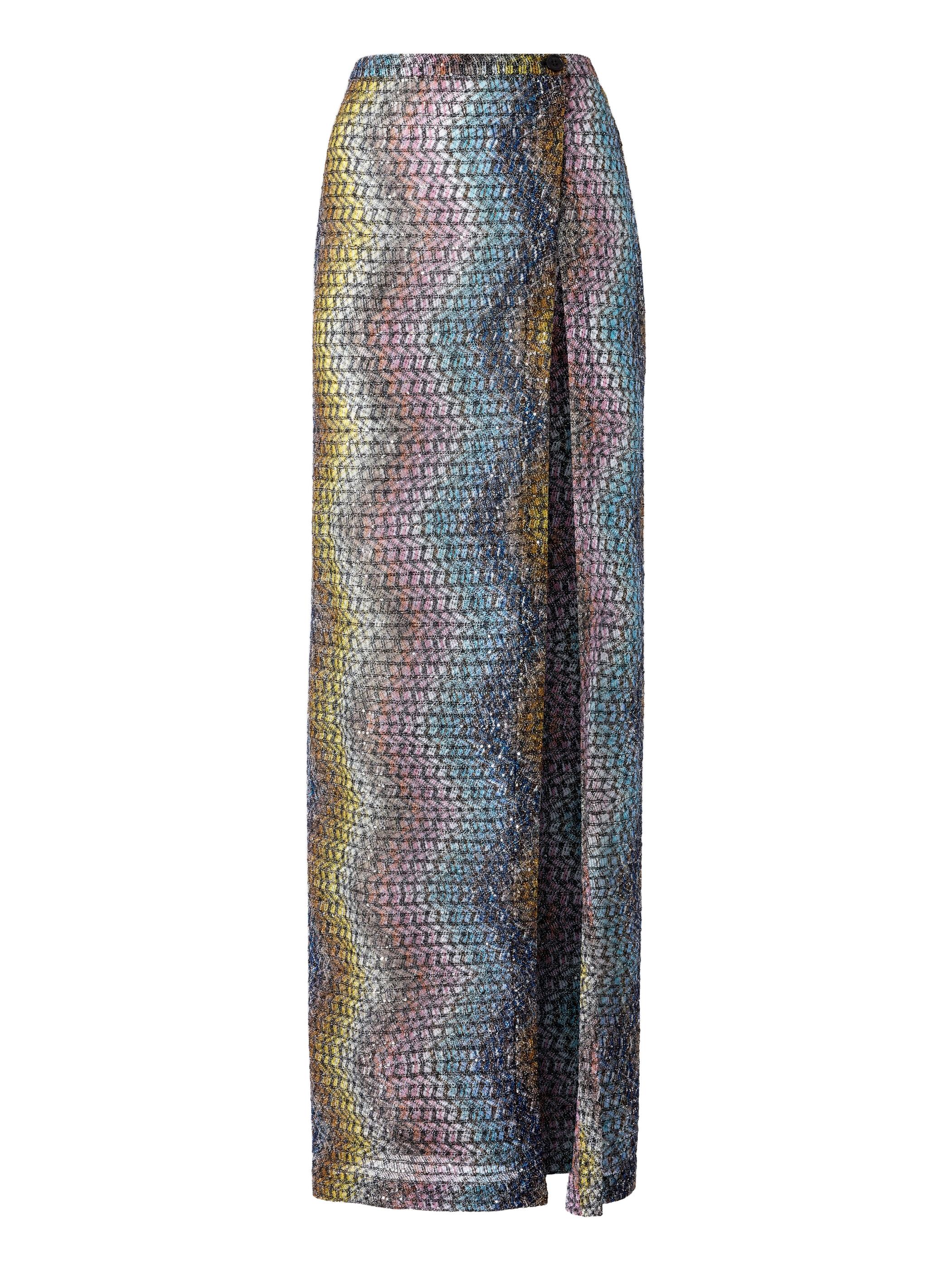 MISSONI Missoni Zig Zag Motif Viscose Lamé Long Skirt
