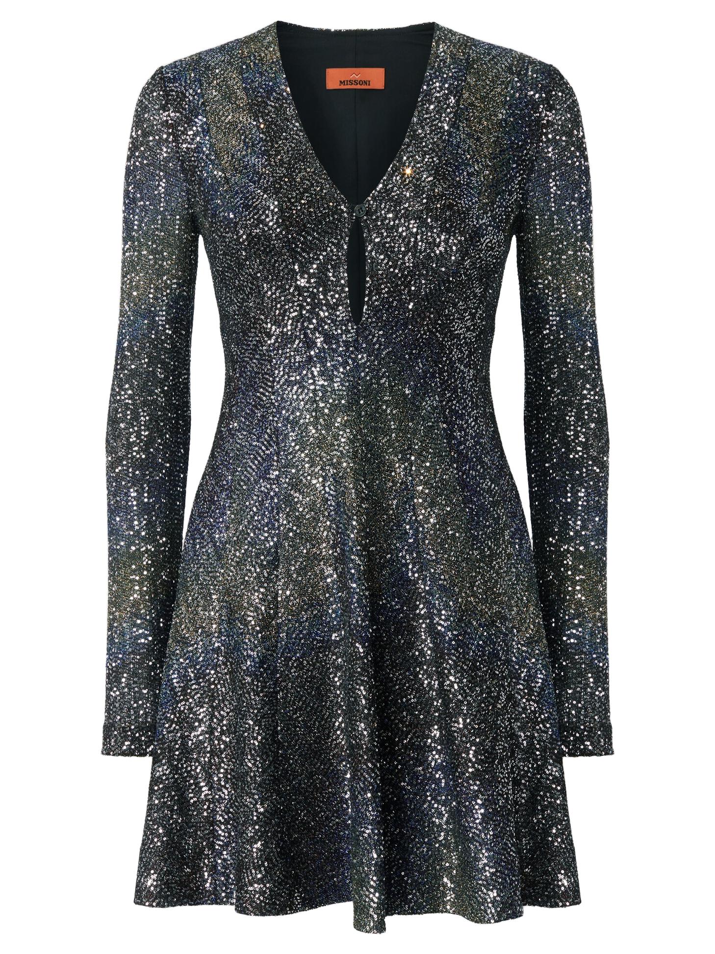 MISSONI Missoni Sequined V-Neck Mini Dress
