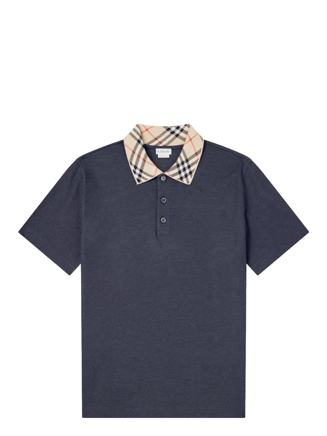 BURBERRY Burberry - Checked Cotton-Piqué Polo Shirt - Men - Gray - S