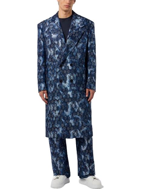 PHILIPP PLEIN PHILIPP PLEIN Jacquard Monogram Denim Overcoat