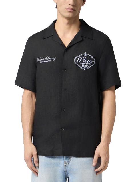 PHILIPP PLEIN linen bowling shirt tennis club men