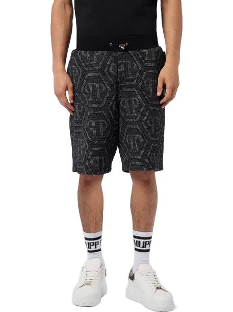 PHILIPP PLEIN Philipp Plein Monogram Jacquard Fleece Shorts
