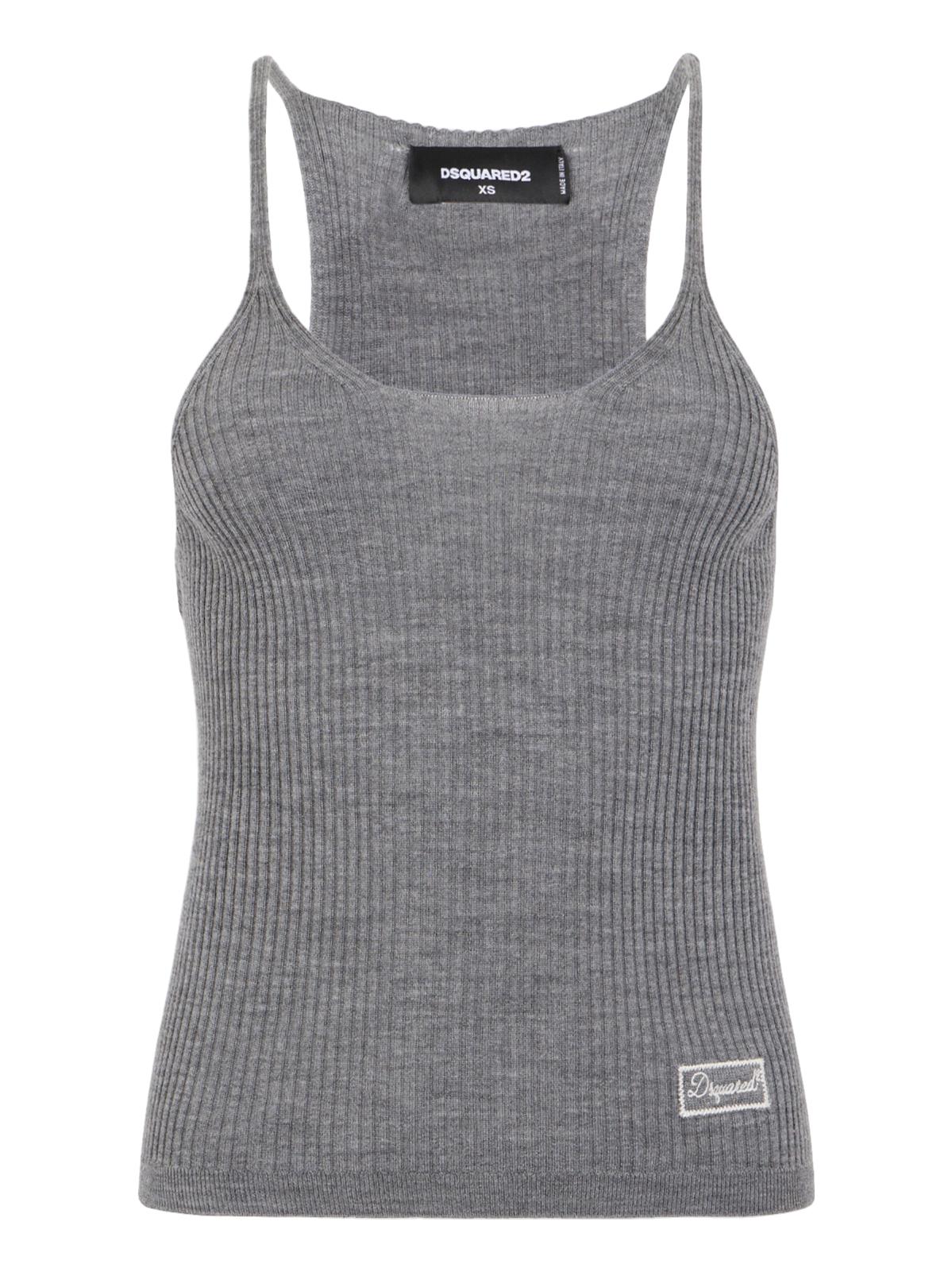 DSQUARED2 Dsquared2 Ribbed Knit Racerback Tank Top