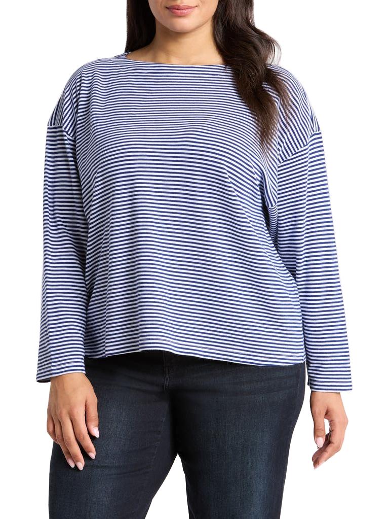 EILEEN FISHER Eileen Fisher Striped Organic Cotton Boxy Top