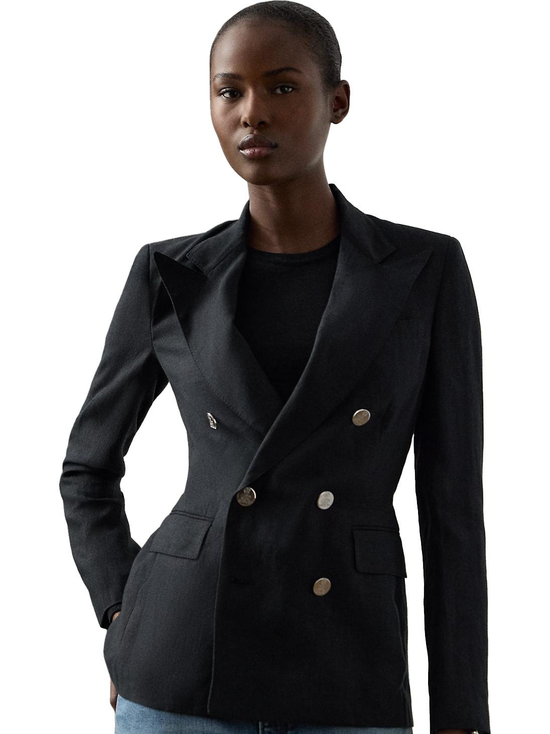 RALPH LAUREN Ralph Lauren Camden Double-Breasted Linen Blazer