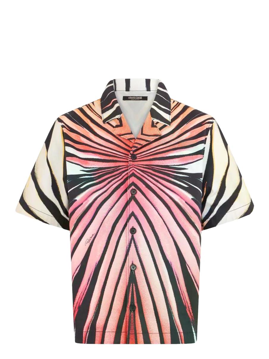 ROBERTO CAVALLI ray of paradise-print short-sleeve shirt