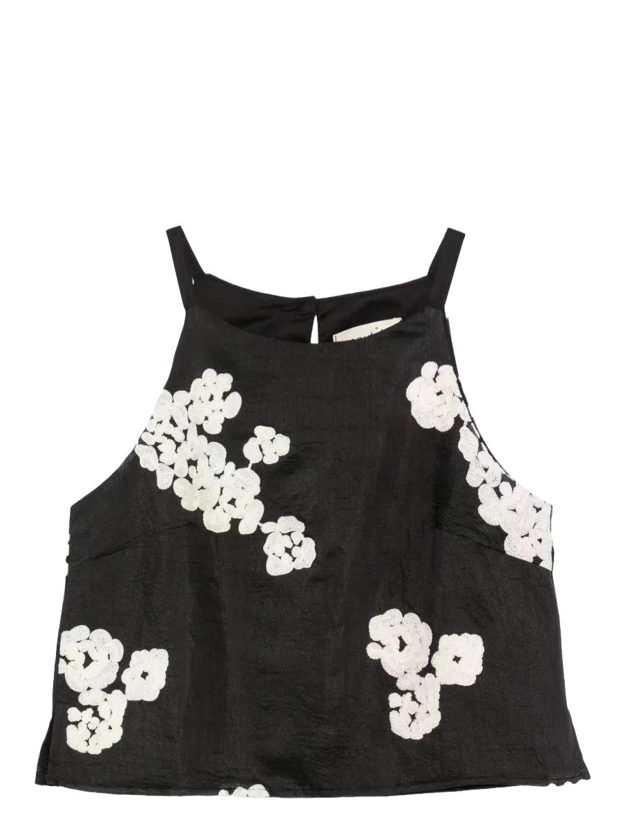 CALA DE LA CRUZ Bahamas Printed Linen Shorts