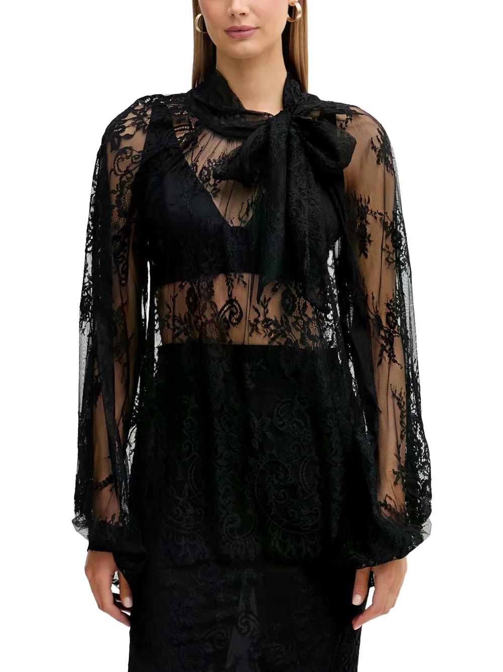VICOLO VICOLO Long-Sleeve Floral Lace Blouse