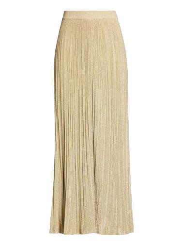 HERNO HERNO Pleated Metallic Knit Midi Skirt
