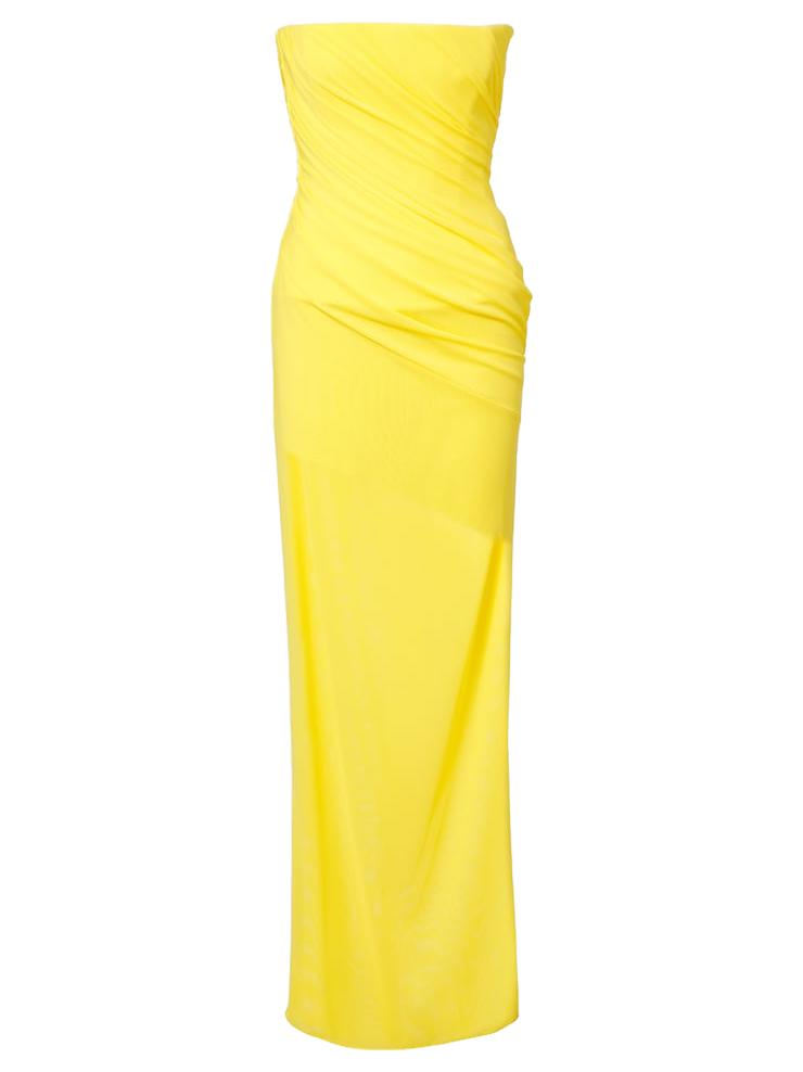 ALEX PERRY Alex Perry Ruched Mesh Bustier Gown