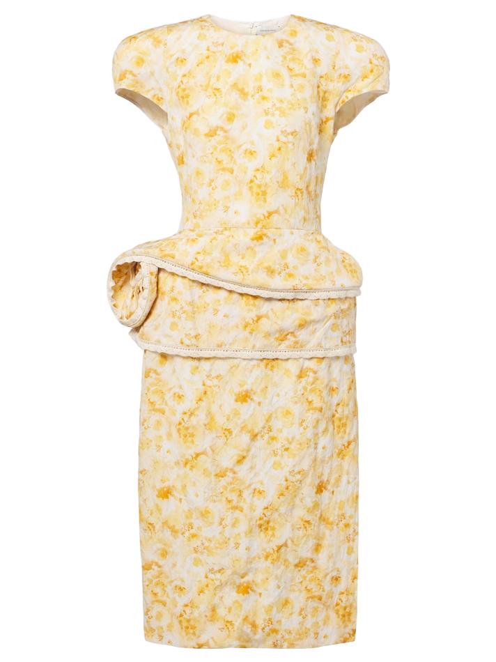 MAGDA BUTRYM Magda Butrym Floral-Appliqué Cotton-Blend Midi Dress