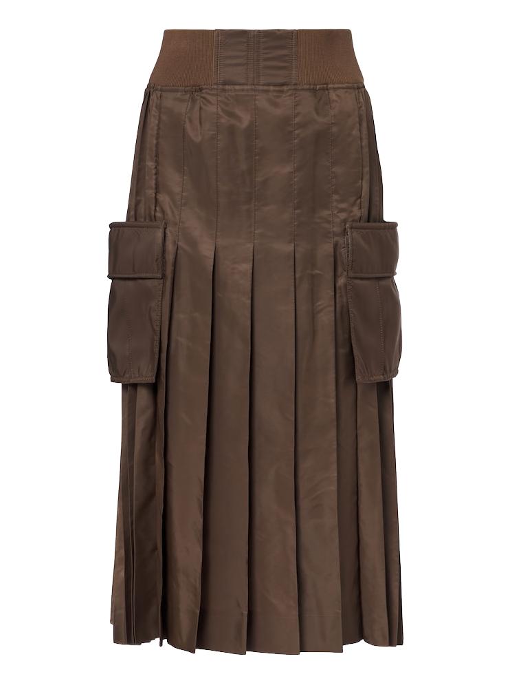 SACAI Sacai Pleated Twill Midi Skirt