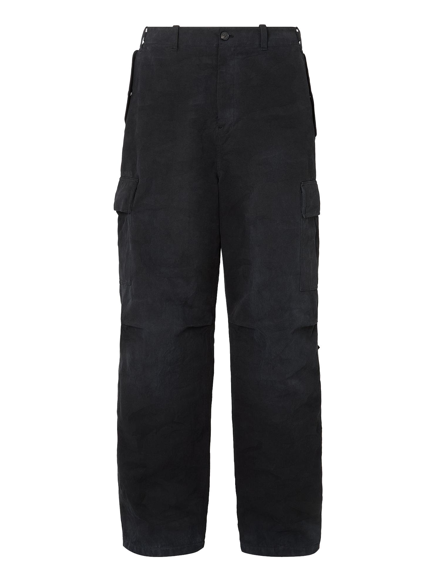 FENDI Fendi Black Cotton Patchwork Trousers with Doppio Punto Embroidery